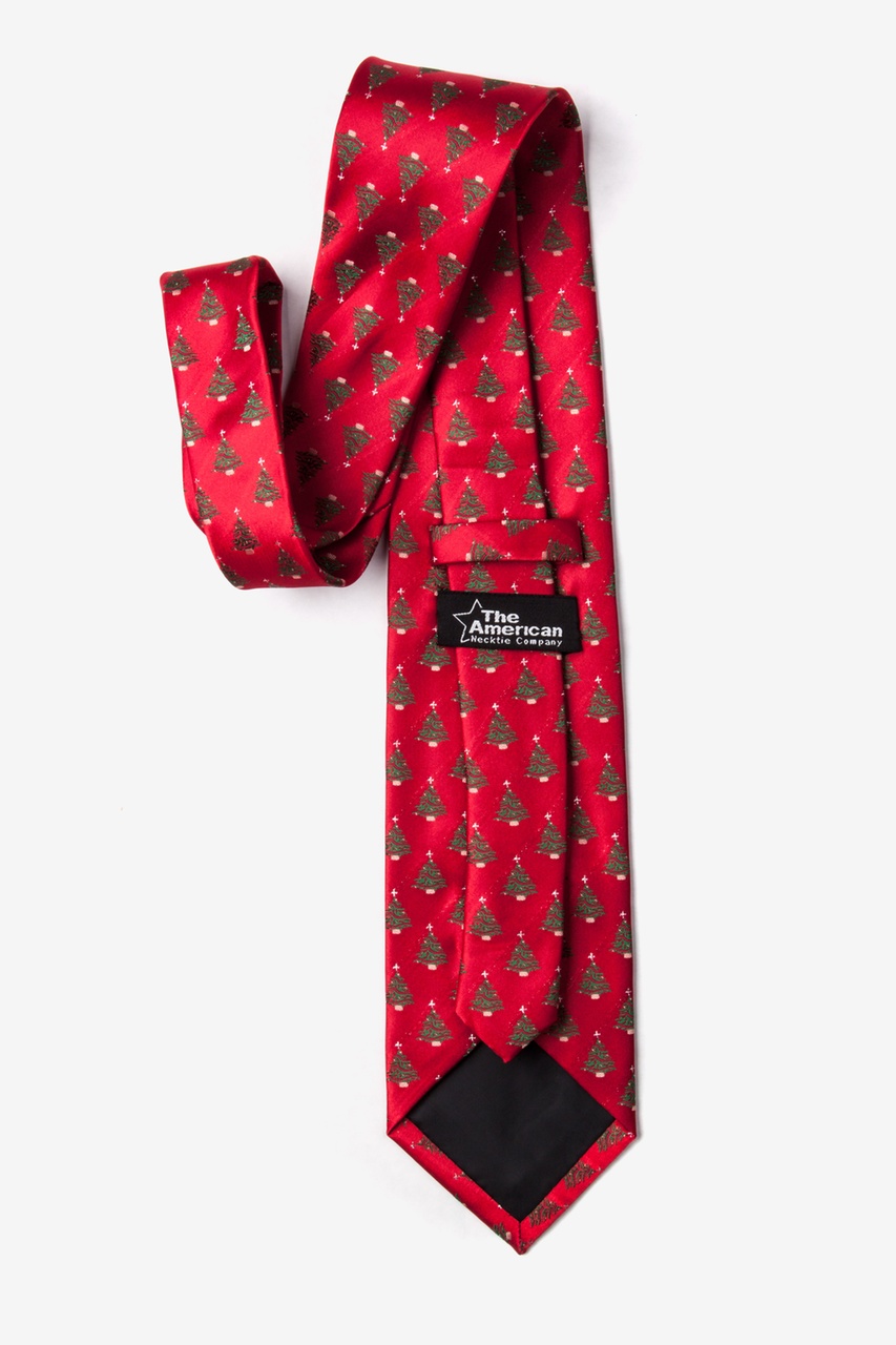 Red Microfiber Christmas Trees Tie | Ties.com