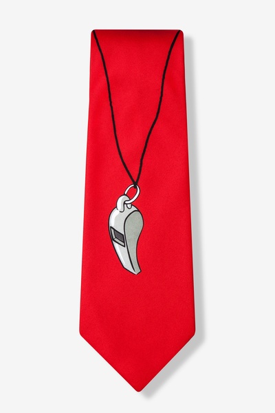 Red Microfiber Coach's Whistle Tie | Ties.com