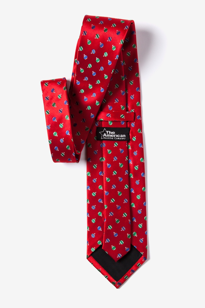 Red Microfiber Holiday Ornaments Tie | Ties.com