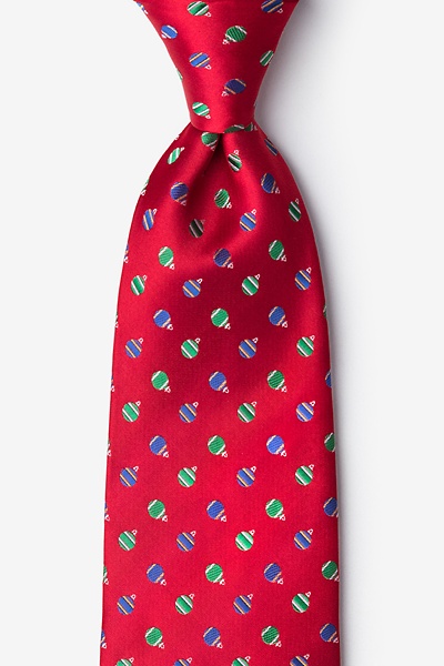 Red Microfiber Holiday Ornaments Tie | Ties.com