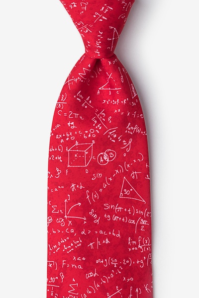Red Microfiber Math Equations Tie | Ties.com
