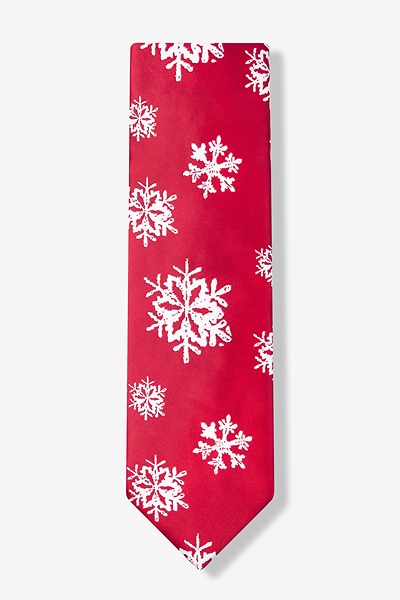 Red Microfiber Snowflakes Tie | Ties.com