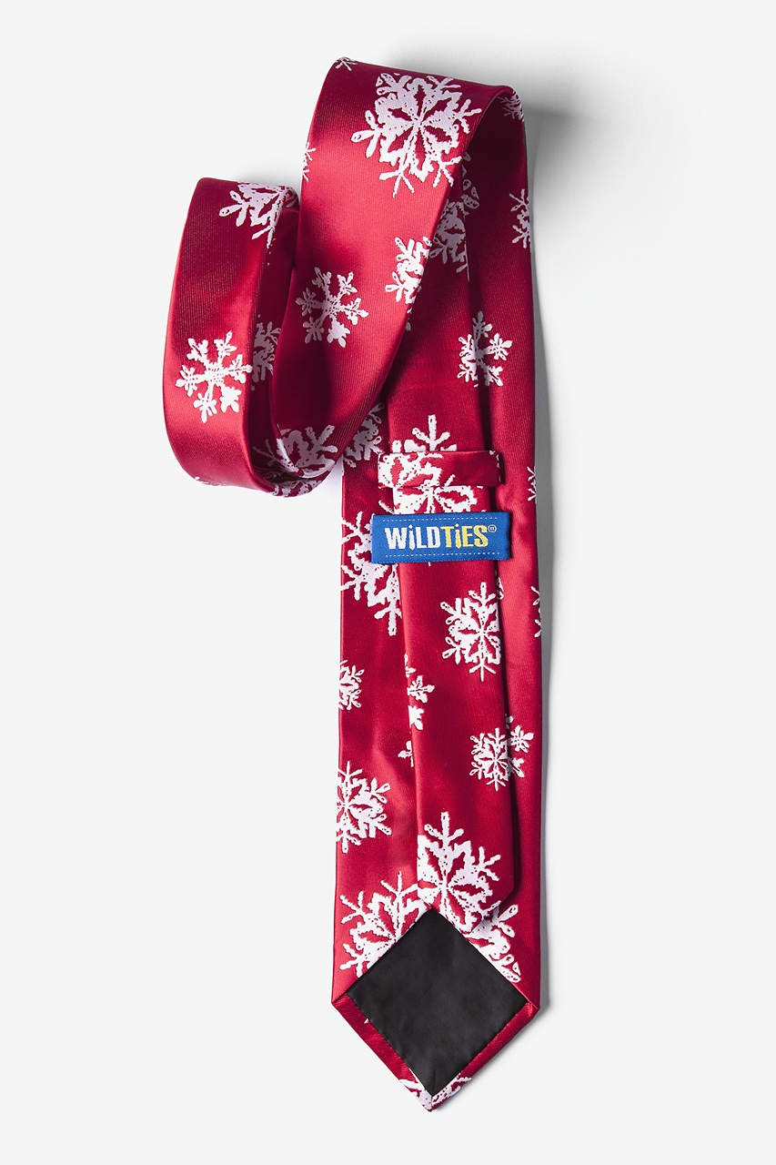 Red Microfiber Snowflakes Tie | Ties.com