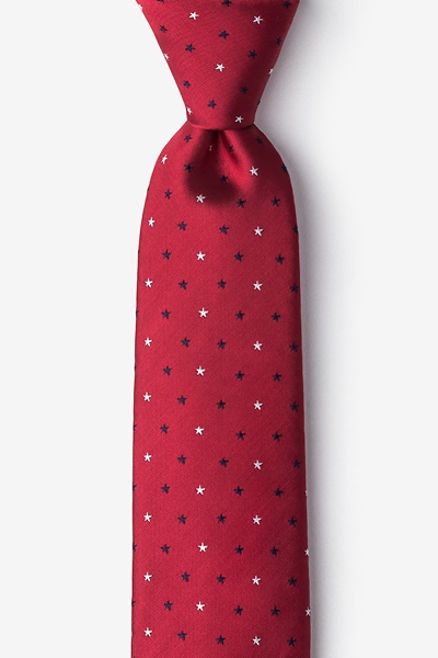Red Microfiber Stars Tie | Ties.com
