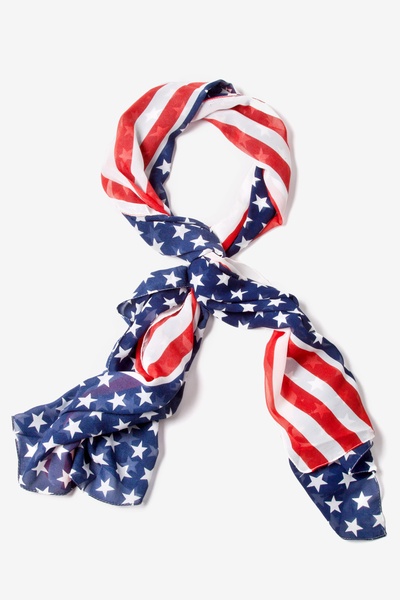 Red Polyester I Love the USA Scarf | Ties.com