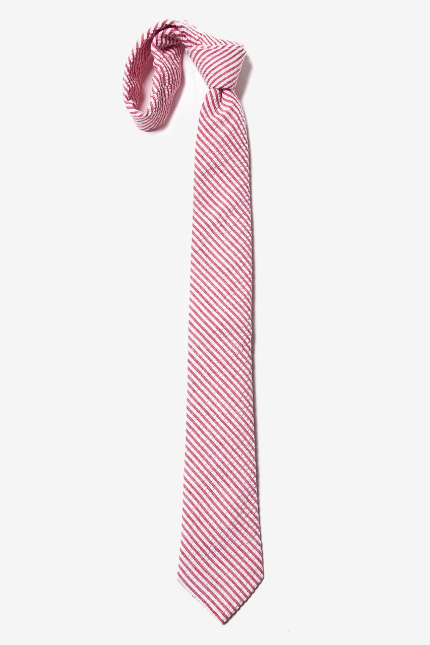 Red Seersucker Seersucker Stripe Skinny Tie | Ties.com