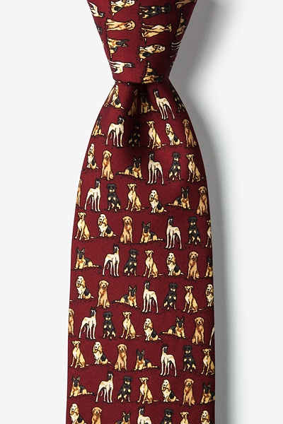 Dogs Red Silk Tie | Animal Neckties | Ties.com