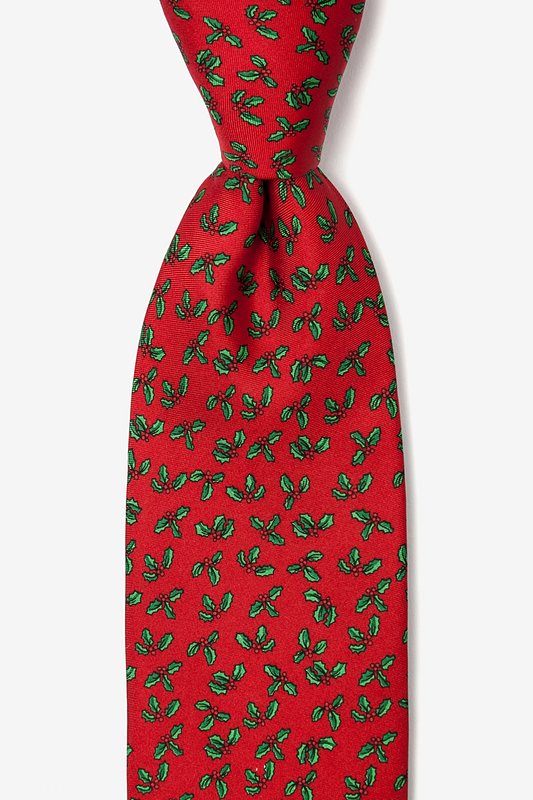 Holly Mini Red Silk Tie | Holiday Neckties | Ties.com