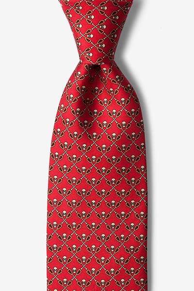 Lacrosse Sticks Red Silk Tie | Sports Neckties | Ties.com