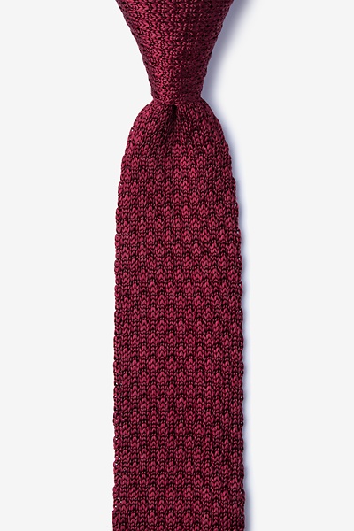 Red Silk Textured Solid Knit Skinny Tie | Ties.com