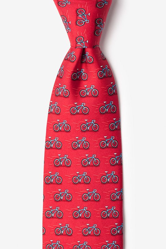 Bicycles Red Silk Tie | Transportation Neckties | Ties.com