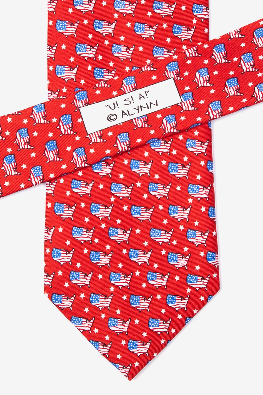 United States Red Silk Tie | Holiday Neckties | Alynn