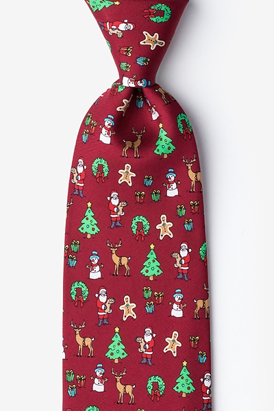 Red Silk Very Merry Tie | Ties.com