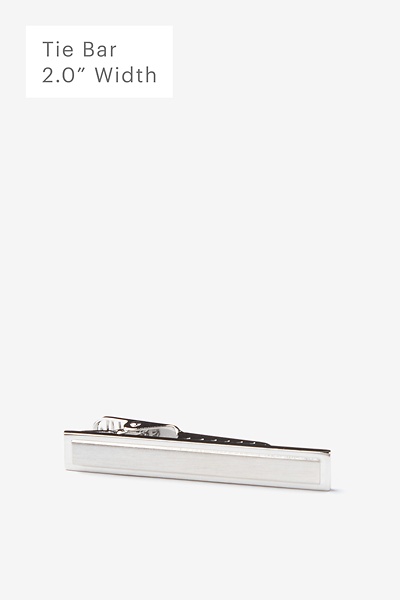 Silver Metal Beveled Rectangle Tie Bar | Ties.com