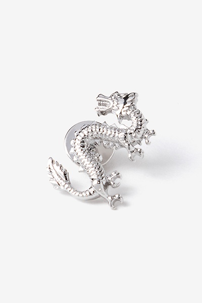 Silver Metal Dragon Lapel Pin | Ties.com