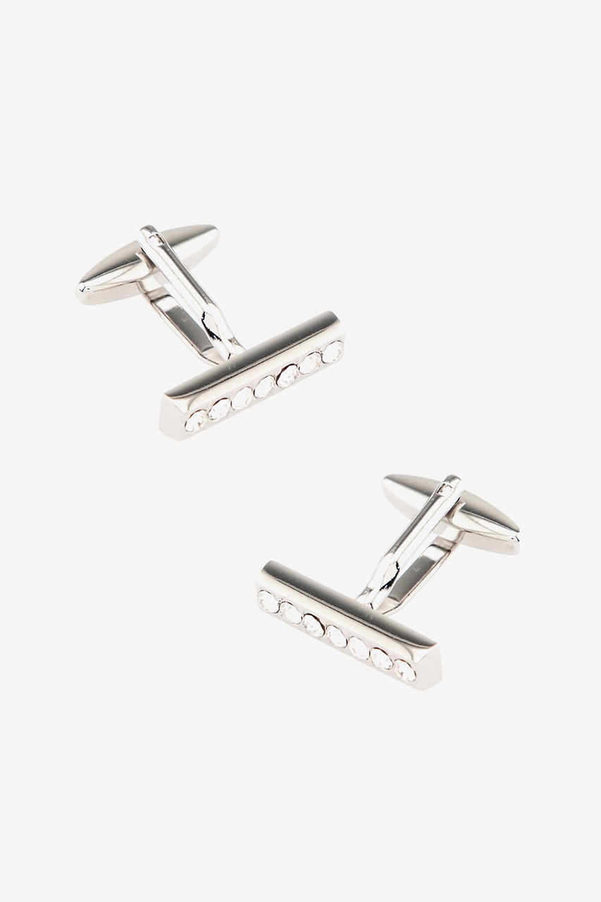 Silver Metal Executive Bar Cufflinks | Ties.com