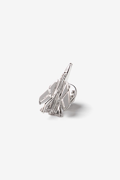 Silver Metal Fighter Jet Lapel Pin | Ties.com