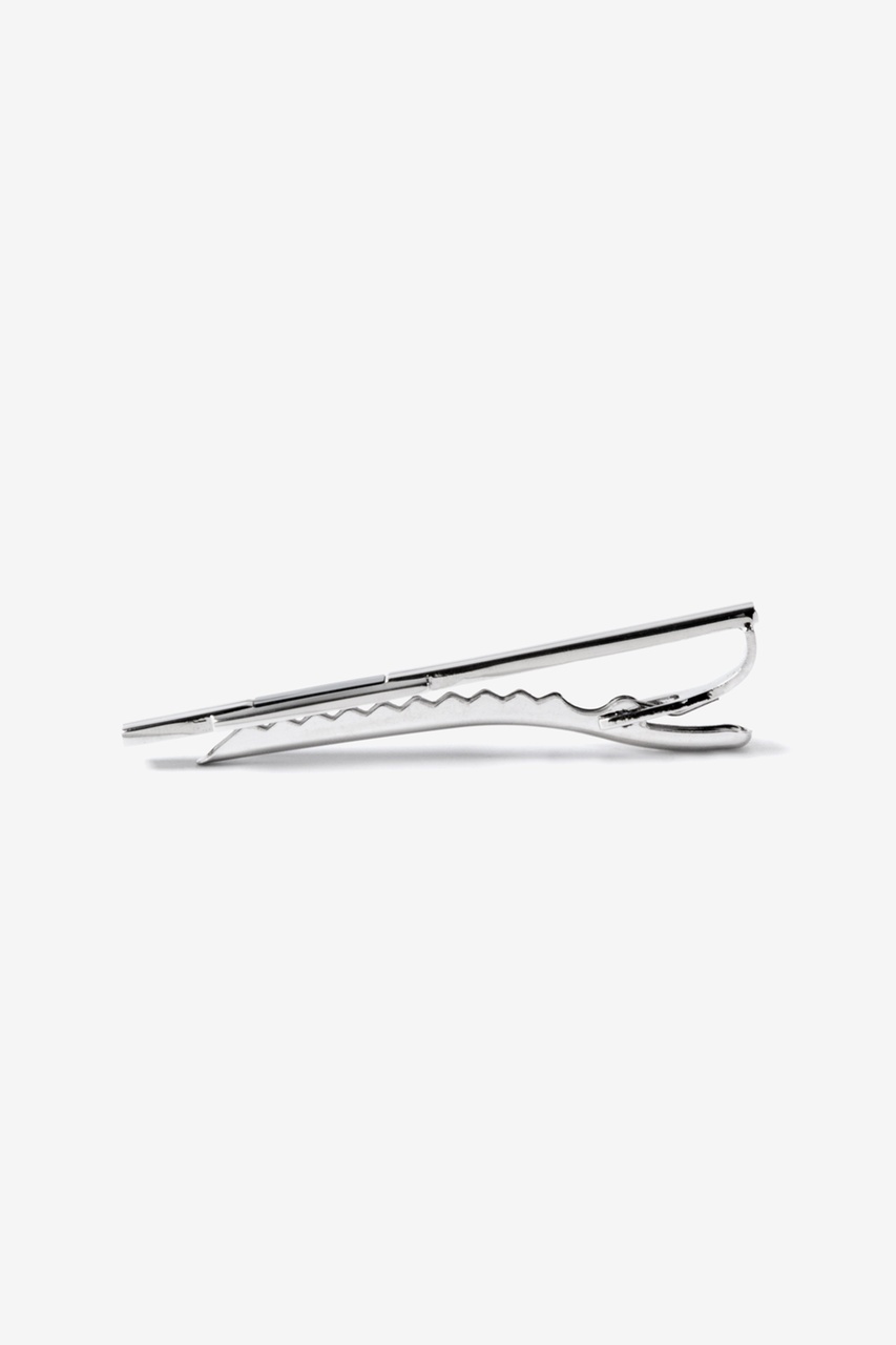 Silver Metal Genuine Onyx Rectangle Tie Bar | Ties.com