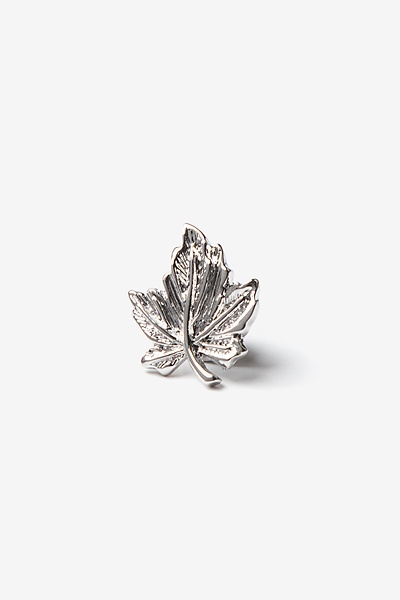 Silver Metal Maple Leaf Lapel Pin | Ties.com