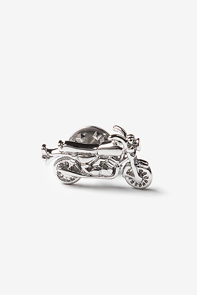 Silver Metal Motorcycle Lapel Pin | Ties.com