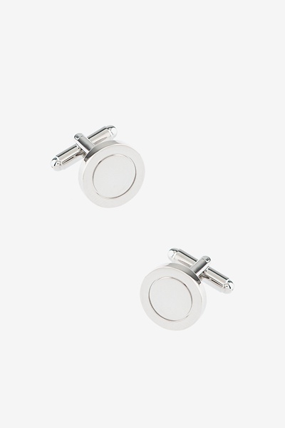 Silver Metal Rounded Outlines Cufflinks | Ties.com