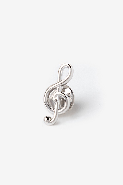 Silver Metal Treble Clef Lapel Pin | Ties.com