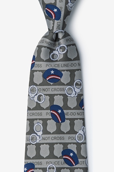 Silver Polyester Law Enforcement Tie | Ties.com
