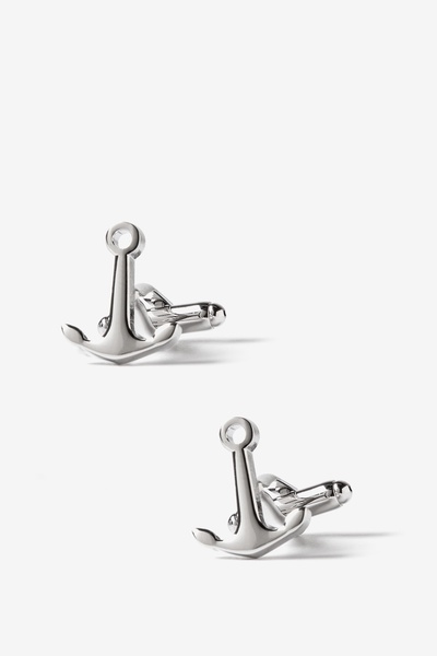 Ships Anchor Sailor Silver Cufflinks | Nautical Cufflinks | Ties.com