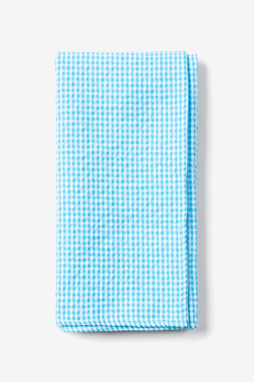 Sky Blue Seersucker Chamberlain Check Pocket Square | Ties.com
