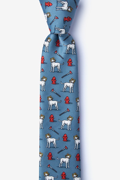 Slate Microfiber Dalmatian Firefighter Skinny Tie | Ties.com