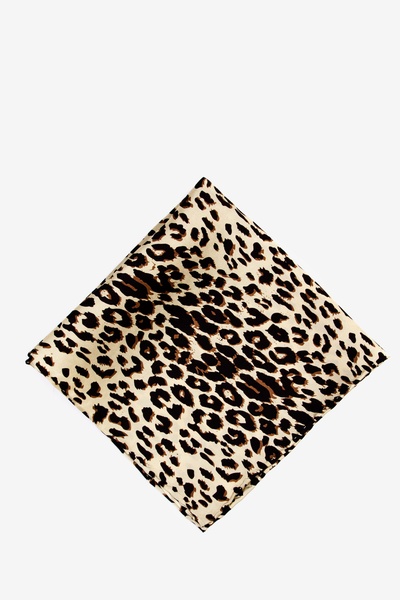"Leopard Print 16"" Pocket Square | Tan/Taupe Microfiber | Ties.com"