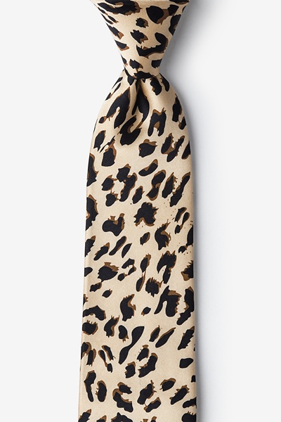 Tan/taupe Microfiber Leopard Print 3" Skinny Tie | Ties.com
