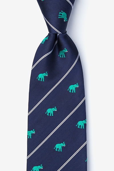 Teal Extra Trunk Space Tie | Elephant Tie | Ties.com