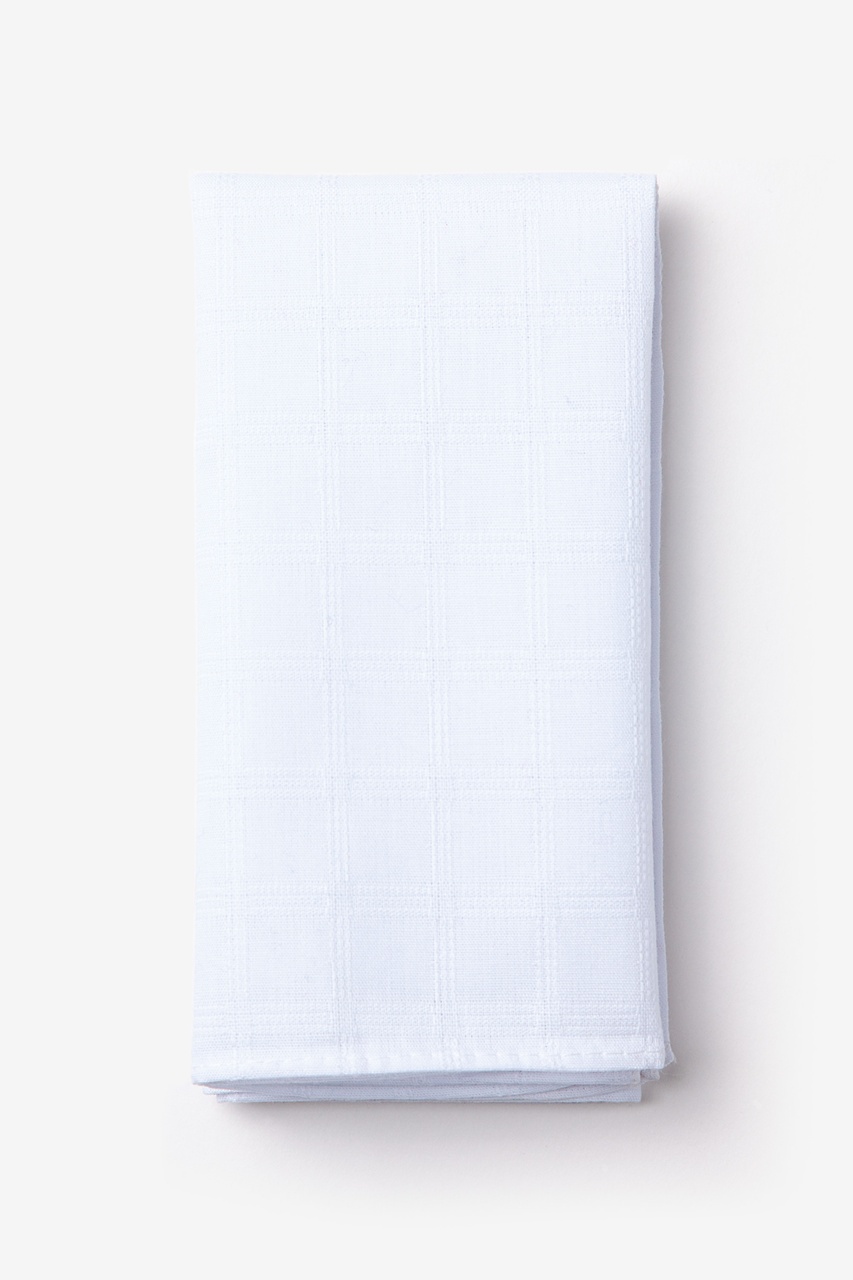 White Cotton Tacoma Pocket Square | Ties.com