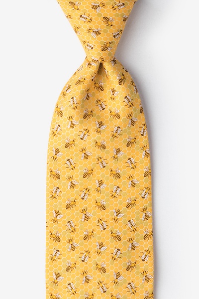 Yellow Microfiber Bees Tie | Ties.com