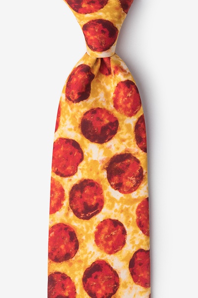 Yellow Microfiber The Pizza Tie | Ties.com