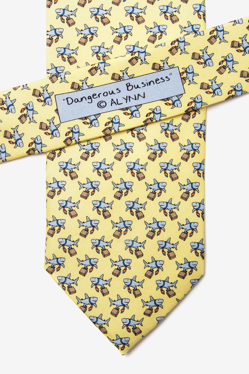 Sharks & Briefcases Yellow Tie | Occupation Neckties | Ties.com