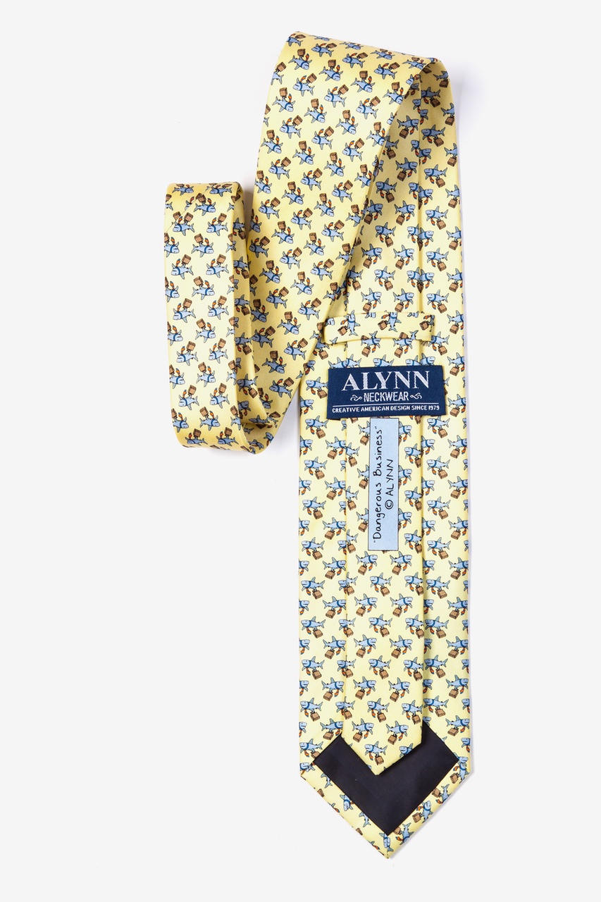 Sharks & Briefcases Yellow Tie | Occupation Neckties | Ties.com