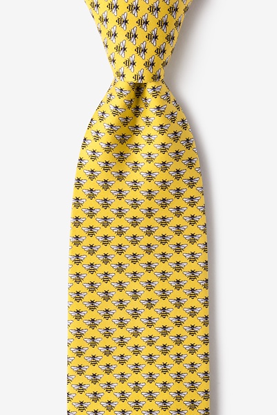 Micro Bees Yellow Silk Tie | Animal Neckties | Ties.com